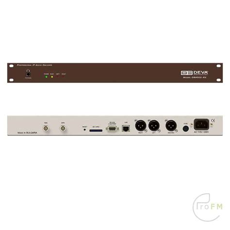 Deva Broadcast DB9000 RX Audio Over IP Decoder ProFM Broadcast