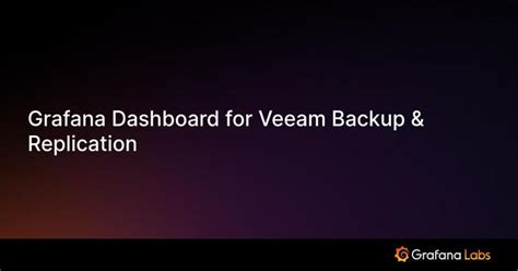 The Grafana Dashboard For Veeam Backup And Replication Provides Detailed Visualizations And