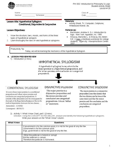 Copy Of Lesson 20 Logic Sas Phi 002 Introduction To Philosophy