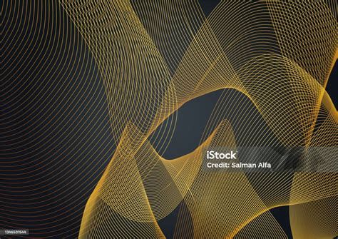 검은 색 배경에 황금 파도 럭셔리 모던 컨셉 디자인에 대한 벡터 그림입니다 0명에 대한 스톡 벡터 아트 및 기타 이미지 0명 3차원 형태 개념 Istock