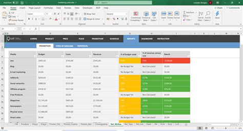 Marketing Plan Excel Spreadsheet Template LUZ Templates