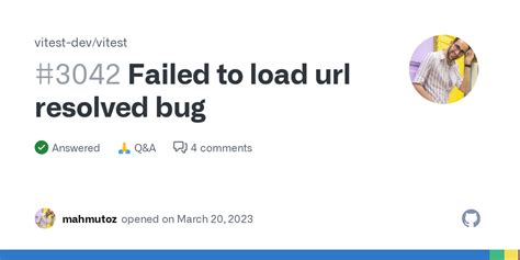 Failed To Load Resolved Bug Vitest Dev Vitest Discussion GitHub