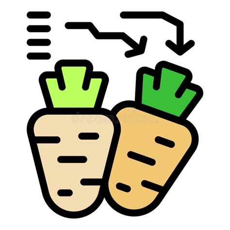 Decreasing Chart Showing Carrot Price Decrease Icon Stock Illustration