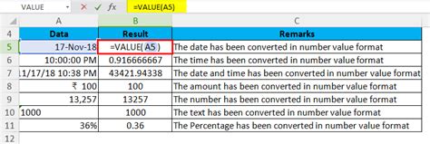 Value In Excel Formulaexamples How To Use Value Function