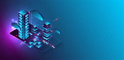 Isometric Big Data Processing Concept Cloud Vector Image