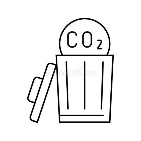 Utilization Carbon Line Icon Vector Illustration Stock Illustration