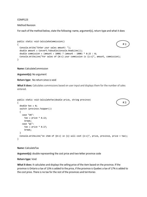 Week 01 Lab 00 Revision Method Pdf Computing Software Engineering