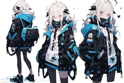 다양한 스타일의 패션과 의류를 선보이는 2d 애니메이션 캐릭터 컨셉 아트 턴어라운드 시트 프리미엄 사진 2024 캐릭터 의상 캐릭터 아트 애니메이션