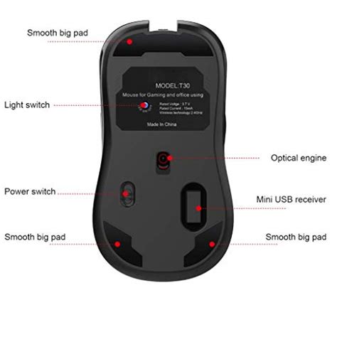 Rechargeable Type C USB Gaming Wireless Mouse Ergonomic 2 4G Wireless IC Quickly Turn Off The