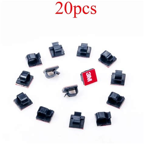 20pcs 전선 고정 마운트 케이블 래퍼 고정 장치 시트베이스 리차드 클램프 라인 클립 브래킷 버클 W 3m 껌 Rc 모델부품