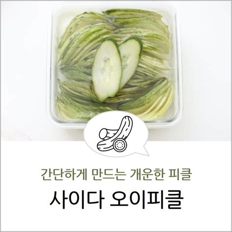 사이다 오이 피클 만들기 간단 비율 피클소스 만드는법 오이절임 레시피 네이버 블로그