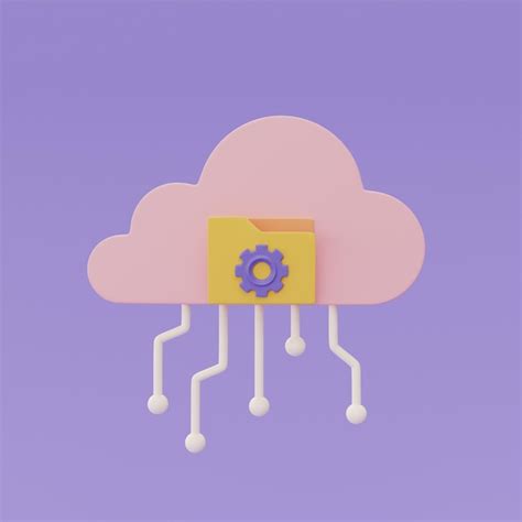 Premium Photo Cloud Computing Technology Symbol With File Folders Document Online Data Storage