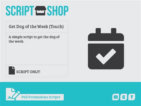 Second Life Marketplace Get Day Of The Week Touch Full Permissions