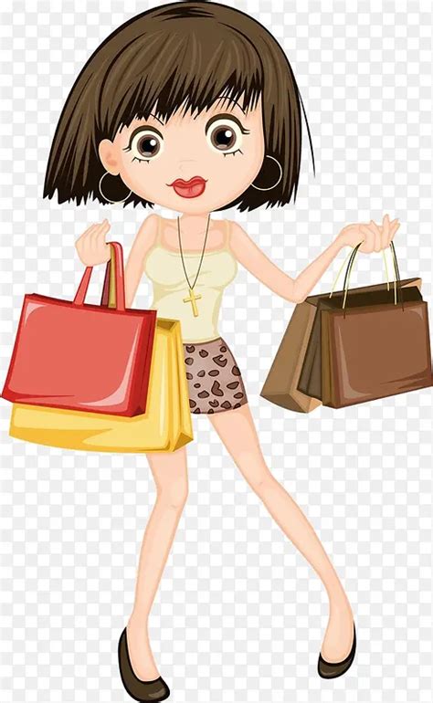 卡通女孩购物png图片素材下载图片编号yxoplgzo 免抠素材网