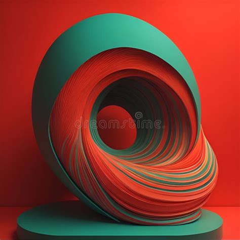 3d Render Of Abstract Geometric Forms Minimal Background Design Stock Illustration