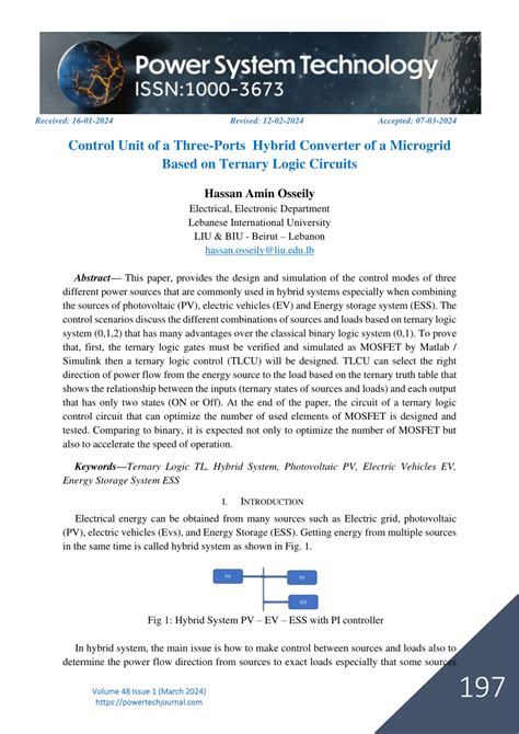 Pdf Control Unit Of A Three Ports Hybrid Converter Of A Microgrid