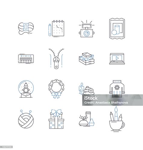 비즈니스 전략 라인 아이콘 모음입니다 혁신 민첩성 적응력 탄력성 집중력 성장 최적화 벡터 및 선형 그림 협업 고객 중심 차별화 개요 표지판 세트 개선에 대한 스톡 벡터 아트