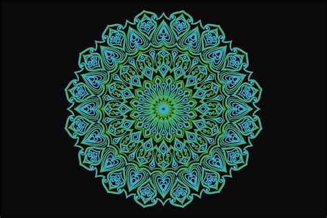 Gradation Color Batik Pattern Mandala010 Illustration Par Thomasrayle