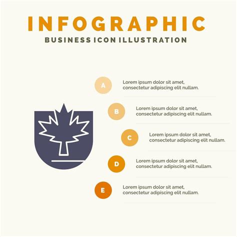 Security Leaf Canada Shield Solid Icon Infographics 5 Steps