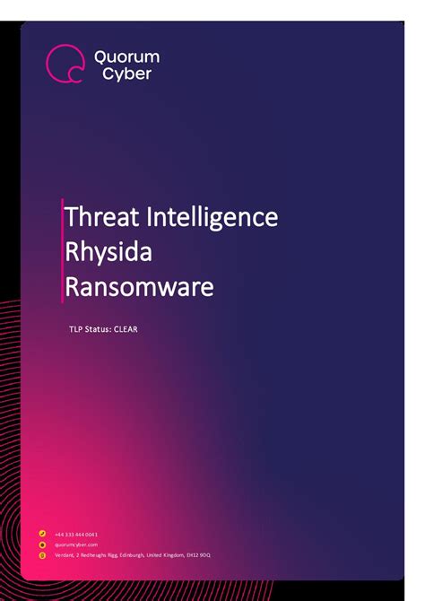 Rhysida Ransomware Report Quorum Cyber