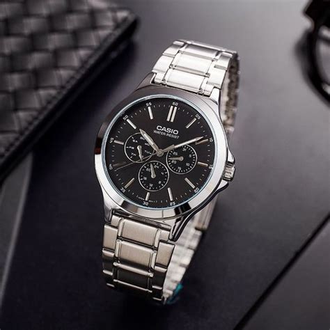 Win Watch Shop นาฬิกาข้อมือผู้ชาย สายแสตนเลส รุ่น Mtp V300d หน้าปัด 3 วง ของแท้ 100 รับประกัน