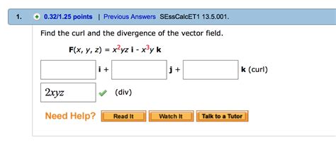 solved find the curl and the divergence of the vector field