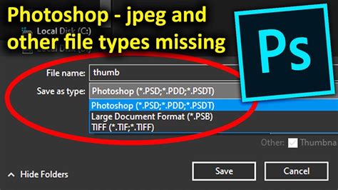 Photoshop Jpeg And Other File Types Missing No  In Photoshop Save As Youtube