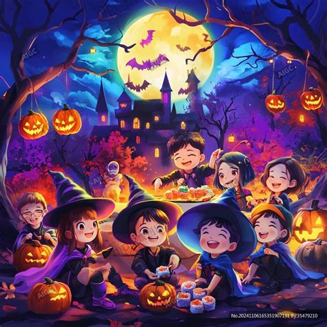Ai创作图万圣节主题插画 儿童万圣节派对 万圣童欢 魔法女巫南瓜灯插画 万圣节场景设计 万圣节插画 万圣节鬼混夜 万圣节狂欢之夜 万圣节狂欢夜 万圣节南瓜屋活动 万圣主题dp 儿童万圣节 万圣