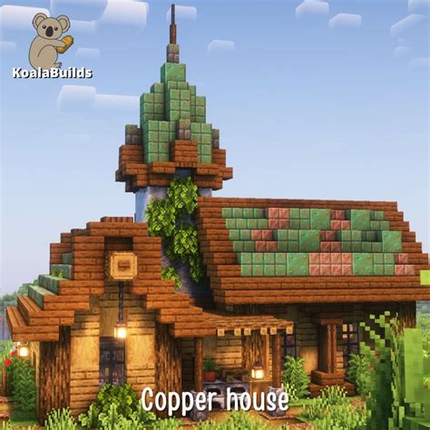 Minecraft Copper House Copper House Easy Minecraft Houses Minecraft Houses