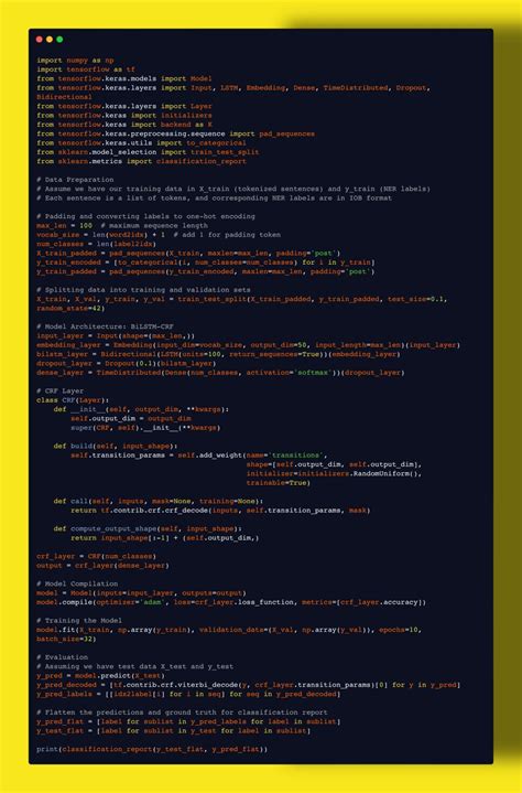 Nlp Deeplearning Namedentityrecognition Machinelearning Python