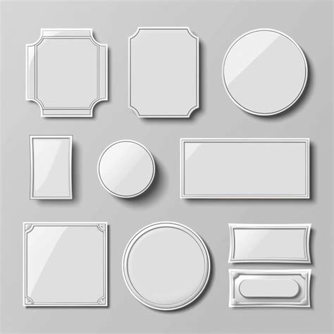 Adhesivos De Papel Blanco Vector Vector Premium