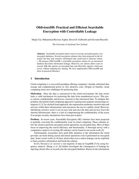 pdf obliviousdb practical and efficient searchable encryption with