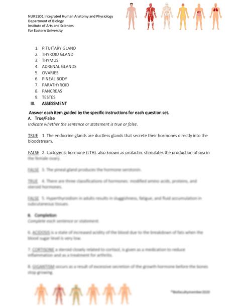 SOLUTION Lab Exercise Endocrine System Studypool