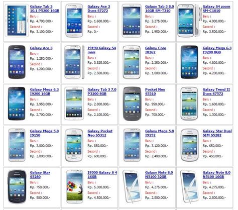 Daftar Harga Samsung