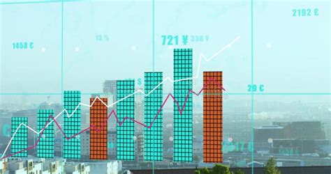 Image Of Statistical Data Processing Over Grid Network Against Aerial View Of Cityscape Stock