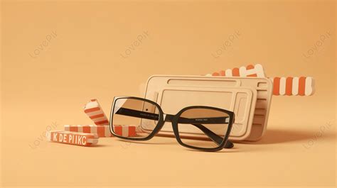영화 클래퍼 보드가 있는 베이지색 배경의 3d 안경은 영화 같은 즐거움을 선사합니다 신 배경 사진관 배경 영화 필름 배경 이미지 Hd 신 사진관 영화 필름 배경