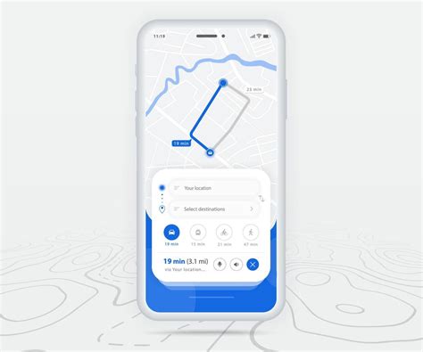 Map Gps Navigation Ux Ui Concept Smartphone Map Application And