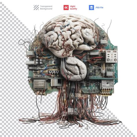 Premium Psd Complex Computer Brain With Wires