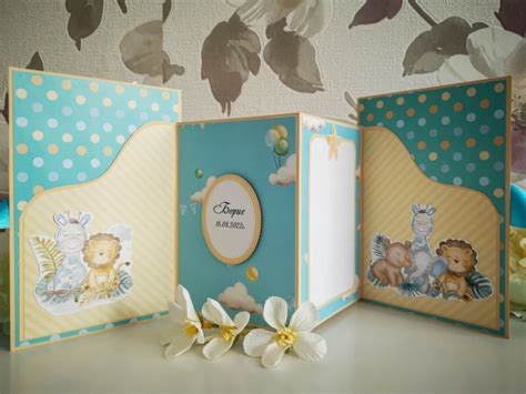 Картичка плик за кръщене погача рожден ден покана за кръстница