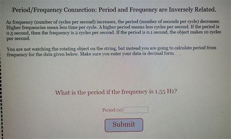 Solved Period Frequency Connection Period And Frequency Are