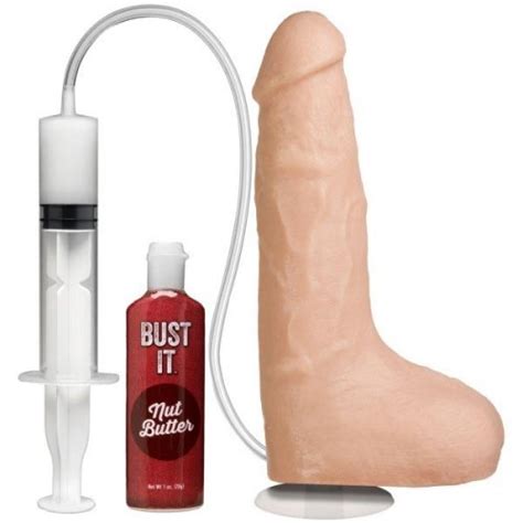 Bust It Squirting Realistic Cock With Removable Vac U Lock Suction Cup Vanilla Sex Toys At