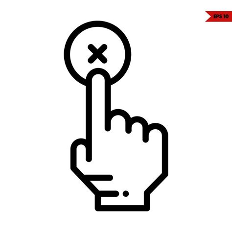 hand push with cross in button line icon 24756496 vector art at vecteezy