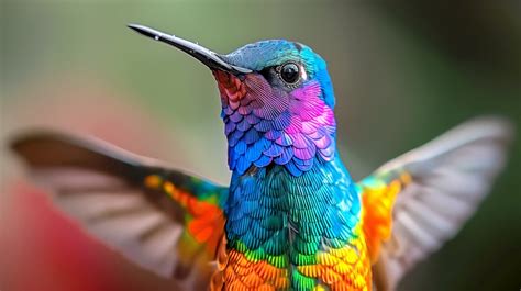 El Colibrí De Colores Vívidos En La Naturaleza Foto Gratis