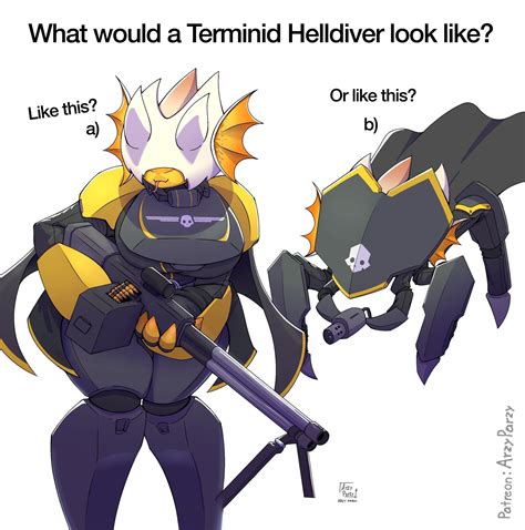 Rule 34 Alien Alien Girl Armor Armored Female Arzyparzy Big Breasts Bug Bug Girl Cape Chitin