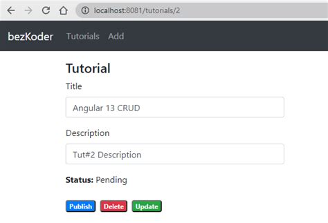 Angular Example CRUD Application With Web API BezKoder
