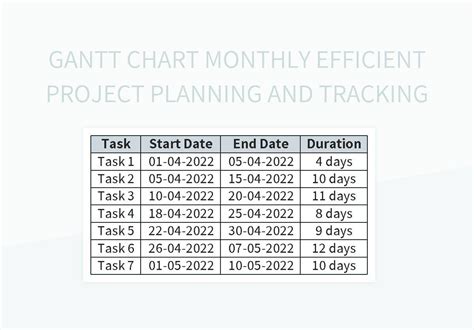 efficient project planning and tracking with gantt chart excel template