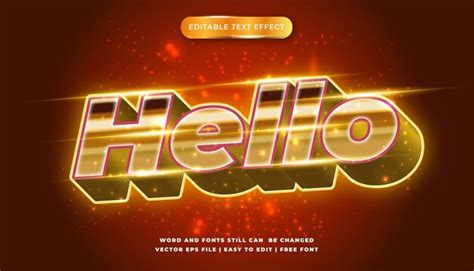 Premium Vector Hello Editable Text Effect