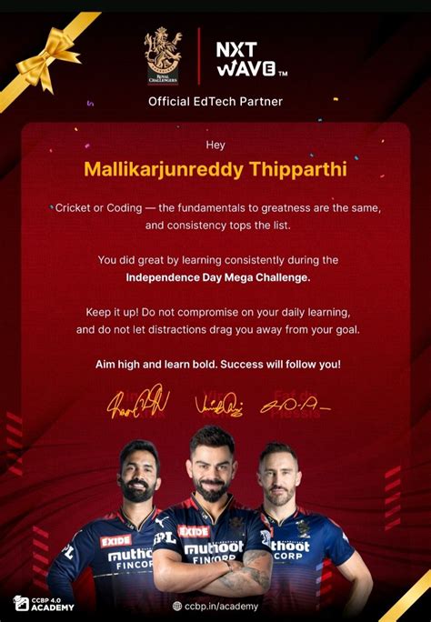 Mallikarjunreddy Thipparthi On Linkedin Thankyou Nxtwave Ccbp Independencedaymegachallenge