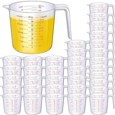 Kanayu 36 Pcs Plastic Measuring Cup Clear Measuring Mug