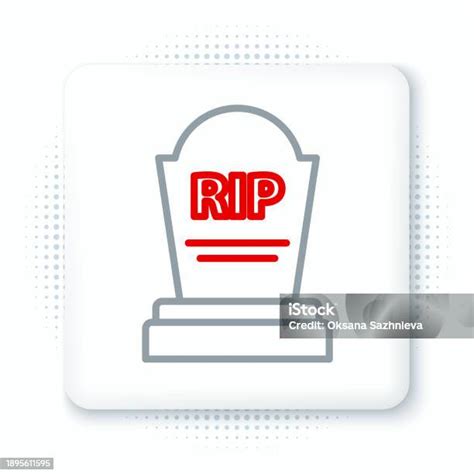 흰색 배경에 격리 된 아이콘에 Rip가 쓰여진 줄 삭제 표시 무덤 아이콘입니다 컬러풀한 아웃라인 컨셉 벡터 공포 무서움에 대한 스톡 벡터 아트 및 기타 이미지 Istock